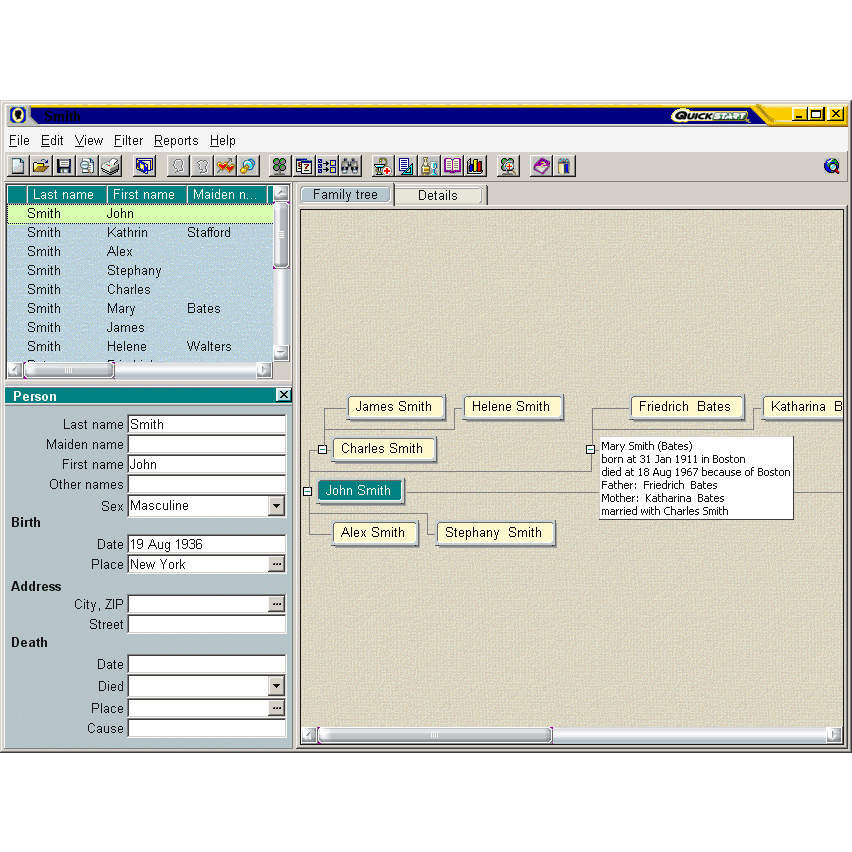 Quickstart Family Tree – Selectsoft